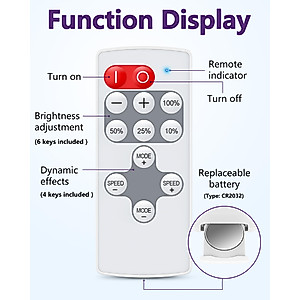 HitLights Mini RF Remote Controller for Single Color LED Strip Lights, DC 5-24V, 12-Key Wireless Dimmer with Dynamic Effect Mode, PWM Dimming Control, Ideal for Room, Home, Cabinet, DIY