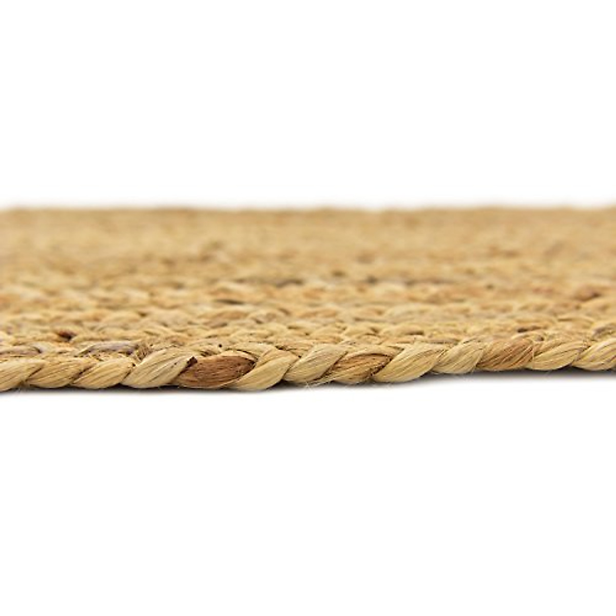 Unique Loom Braided Jute Collection Classic Quality Made Natural Hand Woven Area Rug (2' 0 x 3' 0 Rectangular, Natural)
