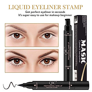 Winged Eyeliner Stamp-2Pens,Long Lasting Liquid Eyeliner Pen Waterproof Vamp Style Wingliner For Cat Eye