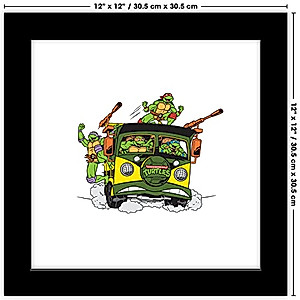 Trends International Gallery Pops Nickelodeon Teenage Mutant Ninja Turtles - Party Wagon Wall Art Wall Poster, 12" x 12", Black Framed Version