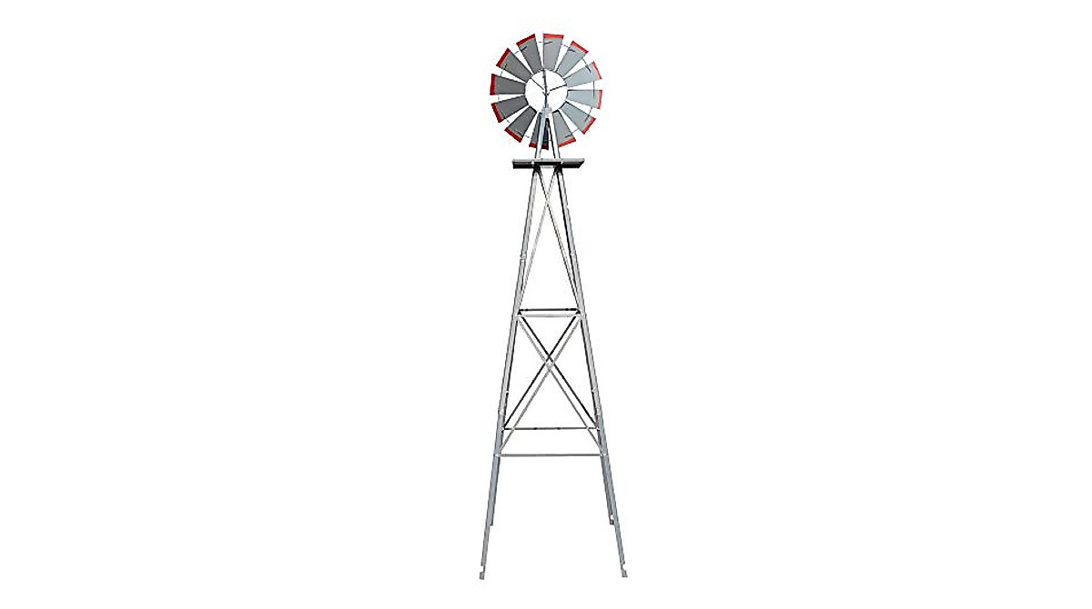 VINGLI 8FT Grey Windmill - Durable Garden Decoration