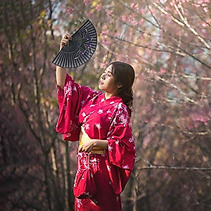 Black Hand Fan Metable Silk Fabric Orchid Pattern Bamboo Handheld Folding Fan Chinese Oriental Style Handmade For DIY Wall Decoration Wedding Party Dancing Show Props Gift Boxed