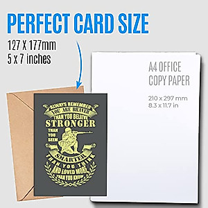 Motivational card for soldier, veteran with envelope | A great inspirational card to show appreciation for a militar on a special day (Birthday, retirement, graduation.)