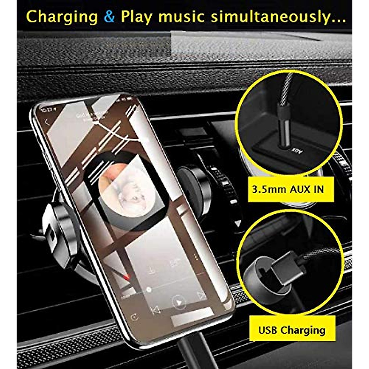 [Upgraded ] 2 in 1 Audio Charging Cable Compatible with iPhone/iPad,3.5mm Aux Cord Audio Jack Works with Car Stereo Speaker Headphone Car Charger Compatible with iPhone13/ 13 Pro/12/11/XS/XR/8/7/SE