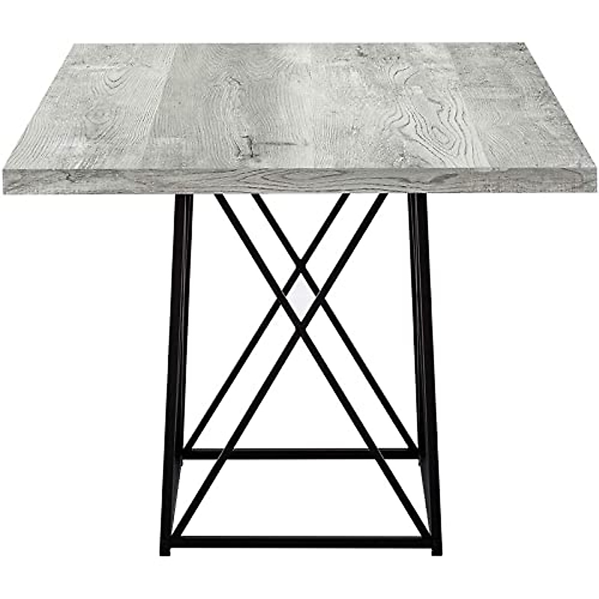 Pemberly Row Contemporary 48" Rectangle Reclaimed Wood Top Metal Base Dining Table in Gray and Black