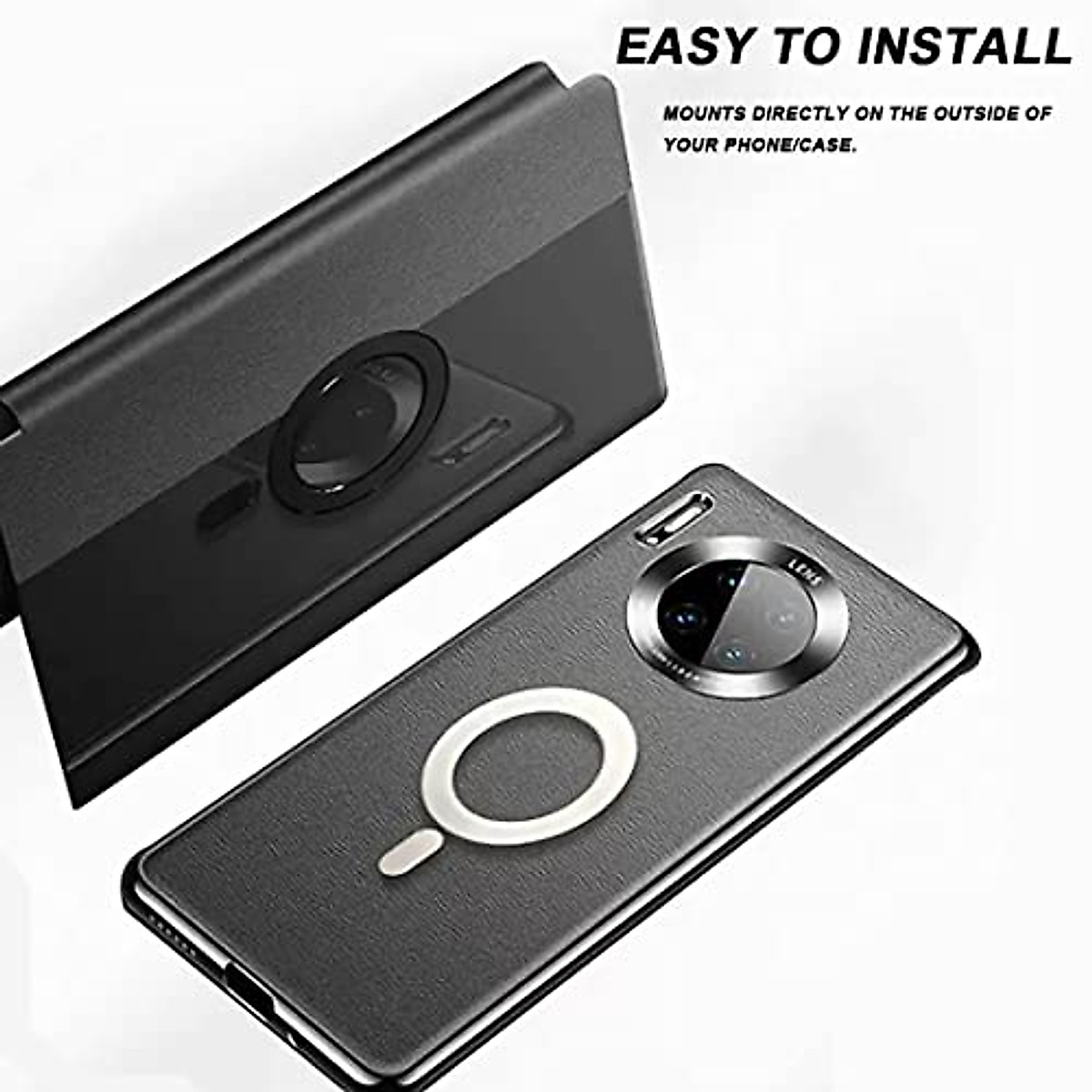 2 Pack Magnetic Adapter Ring, Universal Magnet Sticker Compatible with Magsafe Accessories & Wireless Charging for iPhone 14/13/12/11 Pro Max Mini, Galaxy S22/S21, Black/White