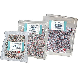PackFreshUSA: Oxygen Absorber Combo - Contains 3 Sizes 50cc, 100cc, and 300cc- Food Grade - Non-Toxic - Food Preservation - Long-Term Food Storage Guide Included - 300 Pack (100 Count of Each Size)