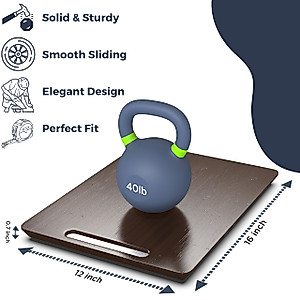 Ibyx Elegant Sliding Tray for Your Coffee Maker & Heavy Kitchen Appliances - Sturdy, Slides Easily from Under The Cabinet (Brown, Large - Long (12” x 16”))