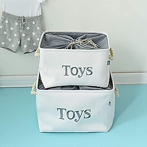 INough Toy Storage for Kids Toy Box Lightweight Collapsible Toy Storage Organizer Toys Bin with Handle, Storage Baskets for Kids, Boys, Girls, Nursery Room (Large, Toys)