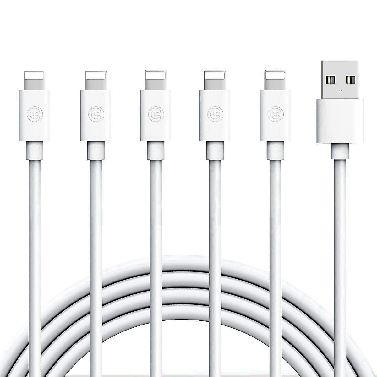iPhone Charger,Atill Lightning Cable 5Pack 6FT iPhone Charging Cable Cord Compatible with iPhone X 8 8Plus 7 7Plus 6s 6sPlus 6 6Plus SE 5 5s 5c iPad iPod & More (White)