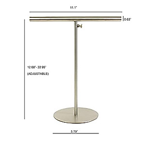 KURBAO Towel Rack T-Shape Hand Towel Stand for Bathroom, Kitchen or Vanity Towel Holder Stand, Hand Towel Holder Standing SUS 304 Stainless Steel Height-Adjustable