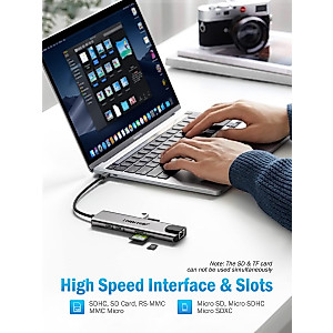 Lemorele USB C Hub Multiport Adapter 9 in 1 w/Gigabit Ethernet, 100W PD, HDMI 4K, 3 USB 2.0, 5Gbps USB C Data Port, SD/TF Card Reader, Dongle Docking Station for MacBook Lenovo HP Dell Laptops