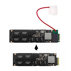 Xiwai Ruler 1U GEN-Z EDSFF Short SSD E1.S to NVMe NGFF M-Key 4X Host Carrier Adapter with Power