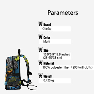 Glaphy Green Monster Truck Kids Toddler Backpack for Boys Girls, Children Bag Preschool Bookbag with Chest Strap for Daycare Kindergarten Travel