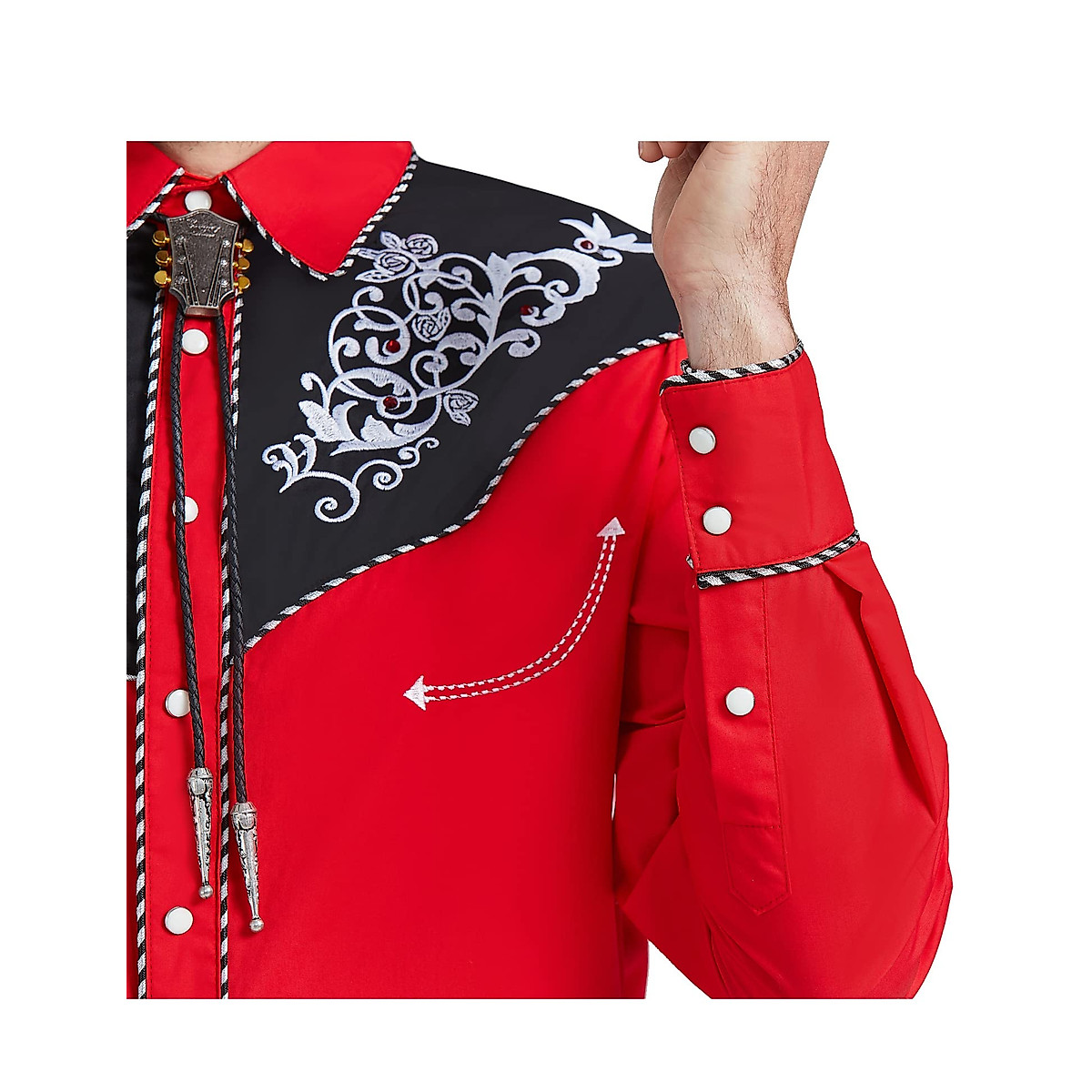 JoZorro Men Western Shirts Rhinestone Cowboy Shirt Camisas Vaqueras Para Hombres Elegantes Para Fiesta 50s Rockabilly Shirt