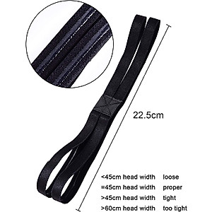 Shappy 3 Pieces Double-straps Sport Headbands Elastic Hairband Non-slip Sweatband for Women or Men, Black
