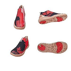 UIN Women's Walking Shoes High Top Knitted Boots Casual Lightweight Comfort Fashion Sneaker Shine in Night (8.5)