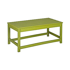 WestinTrends Malibu Outdoor Coffee Table, 35" x 17.5" All Weather Poly Lumber Patio Adirondack Coffee Table for Garden Lawn Porch Balcony, Lime