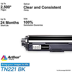 Arthur Imaging Compatible Toner Cartridge Replacement for Brother TN221 (Black, 1-Pack)