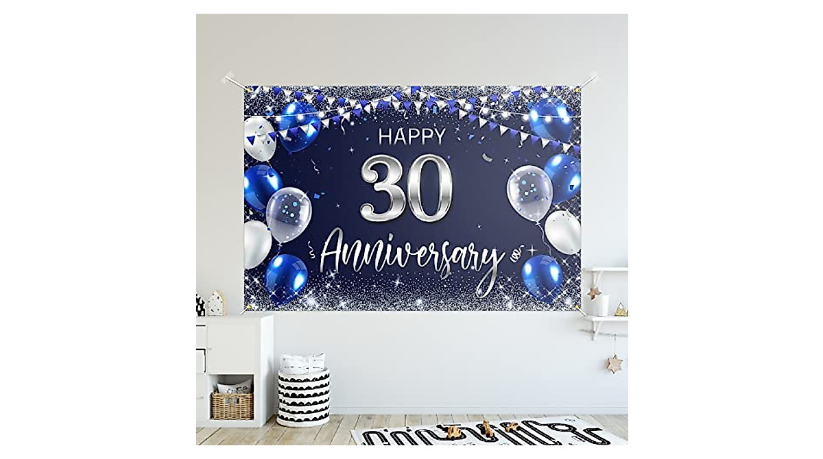 Happy 30th Anniversary Backdrop Banner Decor