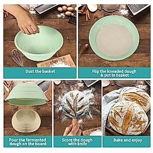 Doe~Dough Silicon Non-Stick Bread Proofing Basket, Collapsible Washable Baking Bowl, Ideal Gift for Bakers (Oval)
