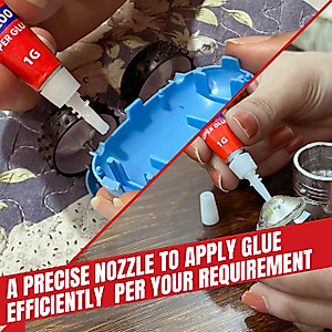1 Gram (Pack of 24) Single use Super Glue All Purpose, Super Fast, Thick & Strong Adhesive Superglue, Cyanoacrylate Glue for Hard Plastics, DIY Craft, Ceramics, Frame, Leather, Metal Etc