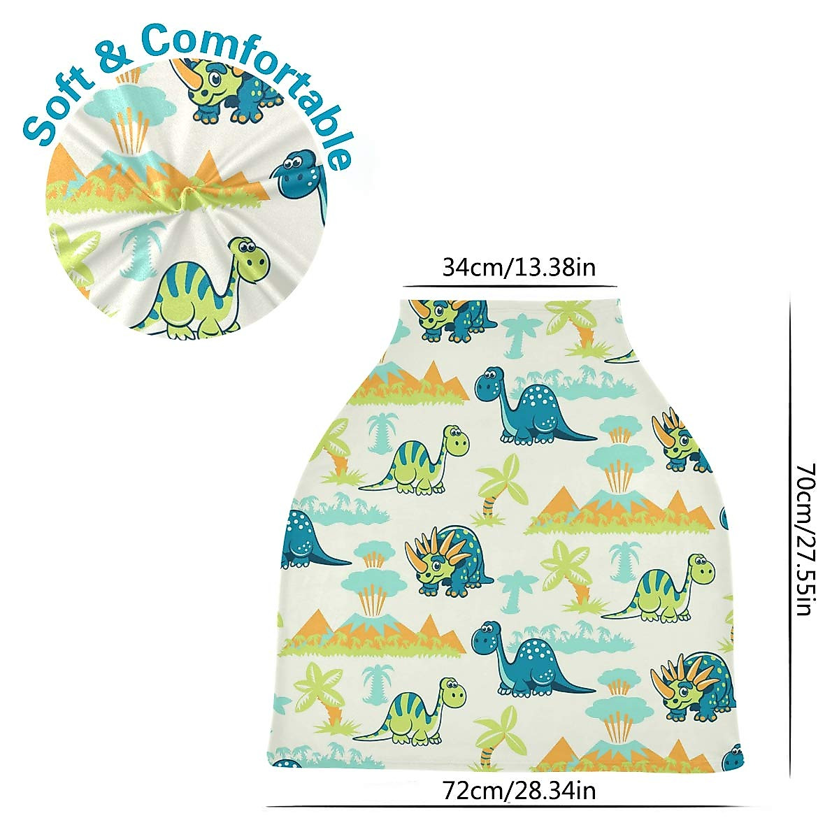 Baby Car Seat Cover Dinosaurs and Palms Nursing Covers Breastfeeding Scarf Infant Carseat Canopy for Mom Baby Gift