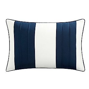 Chic Home Sigal 20 Piece Comforter Set Reversible Geometric Quilted Design Complete Bed in a Bag Bedding – Sheets Decorative Pillows Shams Window Treatments Curtains Included King Navy