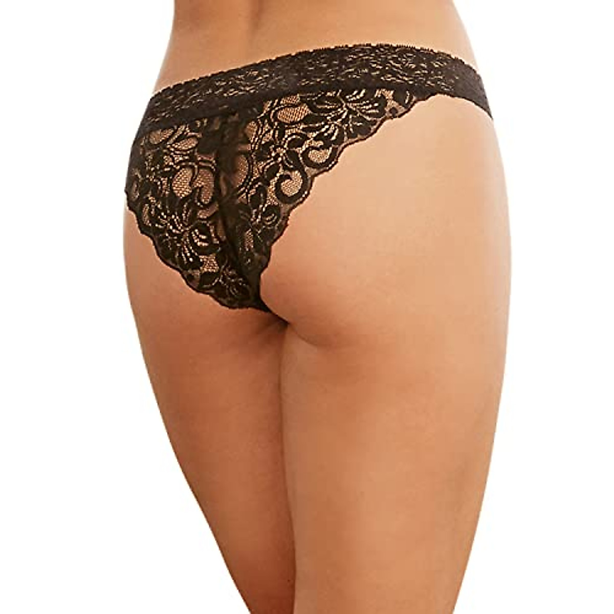 Dreamgirl Women's Sexy Fashion Lingerie, Lace Panty with Front Criss-Cross Detail, Black, Small