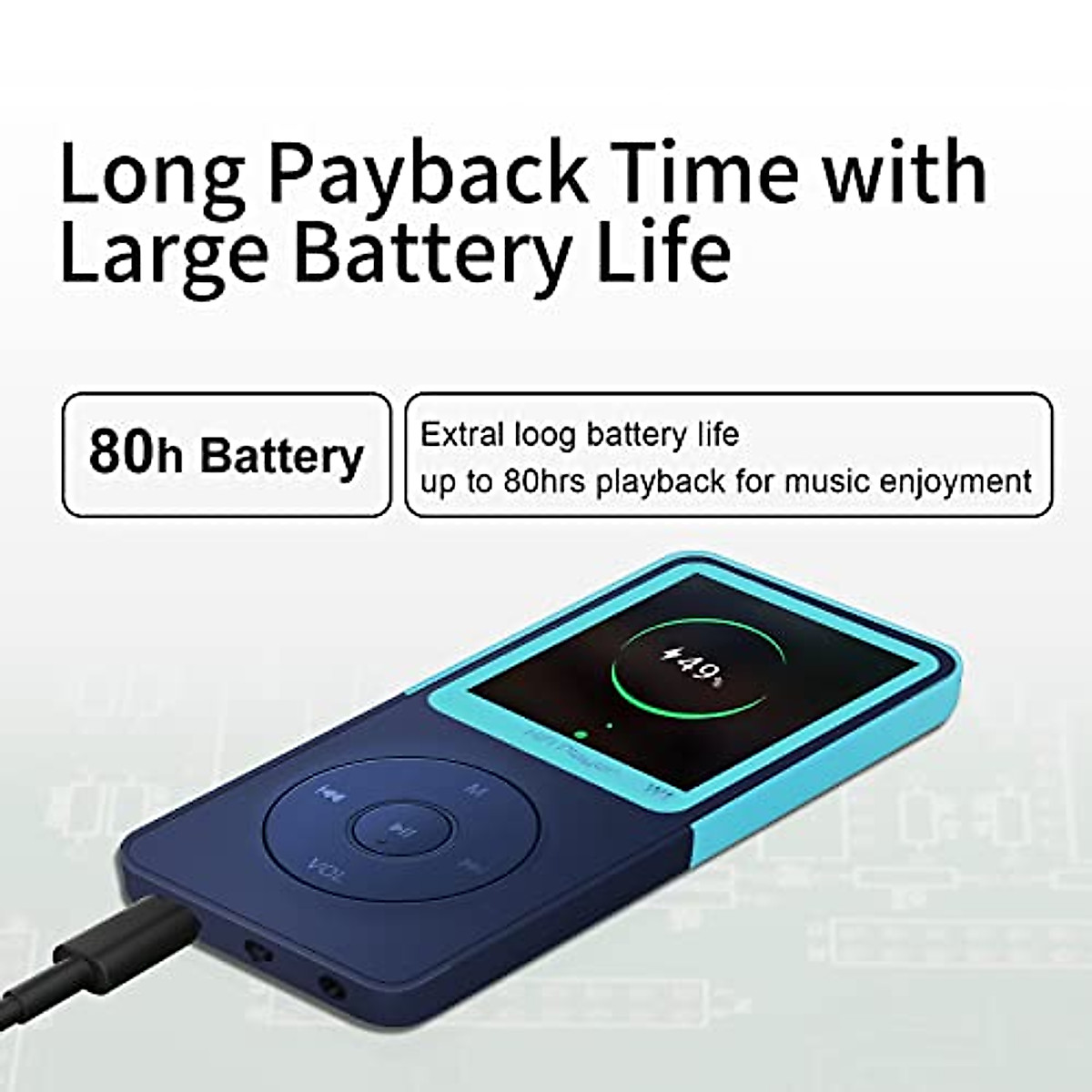 Mp3 Player for Kids Tengsen Mo3 Portable Music Player Mp3 & Mp4 Players Digital Audio with FM Radio Mps3 Players Mighty Mp3 Reproductor Photo View Lossless Sound Support Up to 128GB (Blue)
