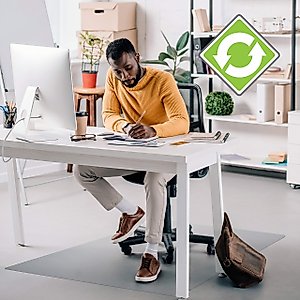 Floortex Recycled Chair Mat 48" x 51" for Hard Floors