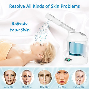 RICANK Facial Steamer Warm Mist Face Steamer Professional Hot Mist Moisturizing Nano Ionic Table Top Mini Steamer Spa 360° Rotatable Hydration System Sprayer Hydration Use at Home Sauna Spa or Salon
