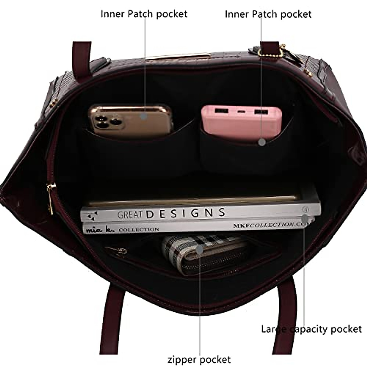 MKF Collection Tote Bag for Women -Vegan Leather Top-Handle Tote - Satchel Shoulder Handbag