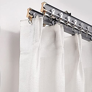 Shower Curtain Track Living Room Double Rods Curtain Track, Flexible Curved RV Bendable Track System Ceiling Or Wall Mount Bendable Curtain Rail For Living Room Bedroom Ceiling Track Set (Color : Wal