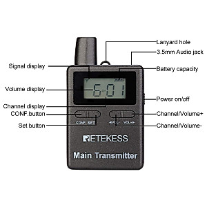 Retekess TT105 Tour Guide Receiver with Earphone,Wireless Church Translation,Audio Tour Guide System,Interpretation,Training,Court(1 Receiver)