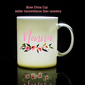 Hasdon-Hill Floral Nonna Coffee Mug, Mother's Day Gift for Italian Grandma, 11 oz White