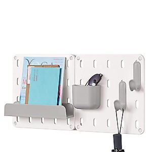 iDesign Cade BPA-Free Plastic Modular Hanging Pegboard Organizer Storage Bin, 5.04" x 3.04" x 4", Gray