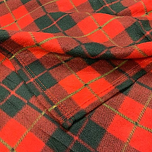 Dreamscene RED Plaid Check Fleece Blanket Super Soft Warm Cozy Sofa Bed Buffalo Throw, 60" x 50" inch