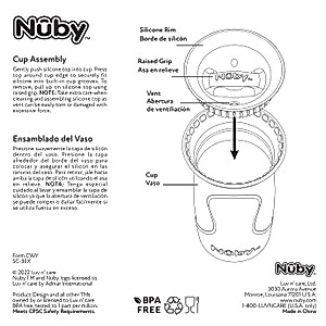 Nuby 360 Edge 2 Stage Drinking Rim Cup with Removable Handles & hygienic Cover: 8 Oz/ 240 Ml, 12M+, Dolphins, Aqua (80818)