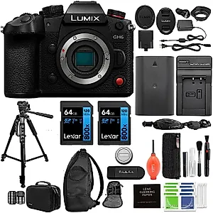 Panasonic Lumix GH6 Mirrorless Camera with Advanced Accessory and Travel Bundle | DC-GH6BODY | Extended 3 Years Panasonic Warranty