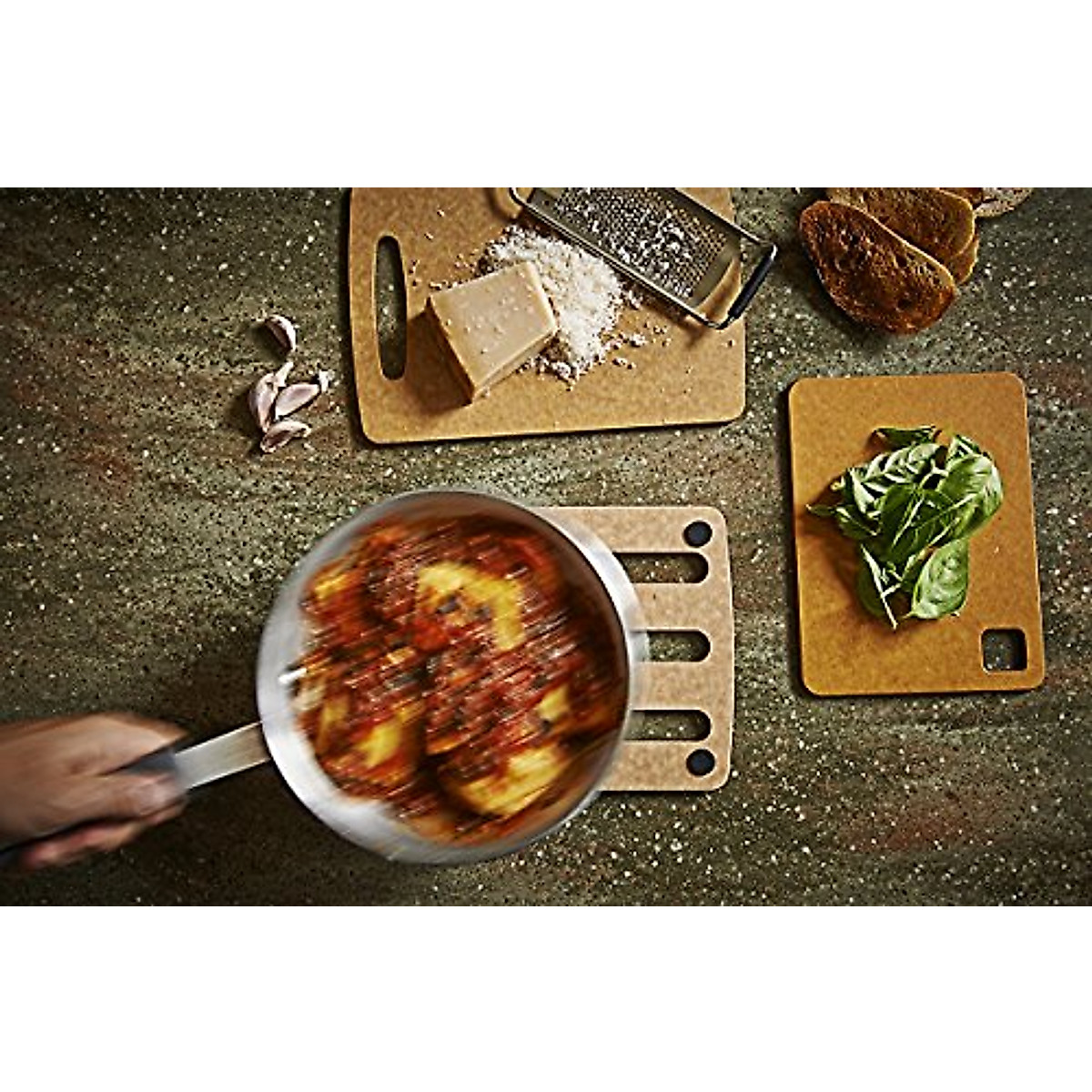 Epicurean Trivet, 7-Inch by 7-Inch, Natural/Black