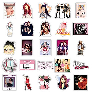 50PCS Korean Girl Singers Blackpink Funny Cute Stickers for Suitcase Skateboard Laptop Computer Water Bottles Car Teens Boys Girls Decal Waterproof Sticker for Phone Computer Decal Pegatinas Juguete