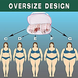 Large Bra Mesh Bags for Laundry, Lingerie Bra Bags for Washing Machine, Fits All Cups Anti Deformation Bra Washing Bag, Lingerie Bags for Washing Delicates (XXL-Large Pink - 6 Pack)