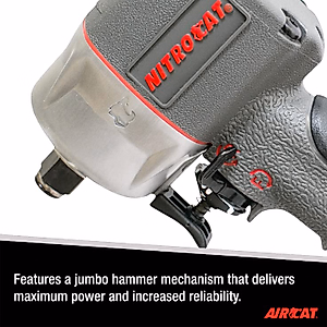 AIRCAT Pneumatic Tools 1076-XL 3/8-Inch NITROCAT Composite Compact Impact Wrench : Low Weight Power Impact Wrench : Tool for Automotive Improvement & Maintenance