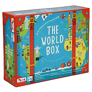 CocoMoco Kids World Map Game for Kids -Combo of 4 Activities - Learn Geography World Map Poster for Wall, Country Trump Cards for Kids, Fake Passport, Travel Scrapbook, Birthday Gift for Boys, Girls