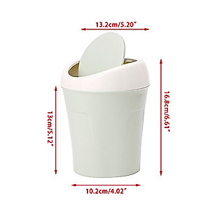 Beerty Mini Desktop Garbage Can Waste Basket Lightweight Trash Can with Lid Dustbin Container Box for Home Office Kitchen(Blue)