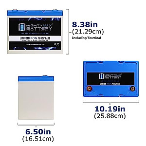 Mighty Max Battery Mighty Max Battery ML75-12LI - 12 Volt 75 AH Deep Cycle Lithium Iron Phosphate (LiFePO4) Rechargeable and Maintenance Free Battery