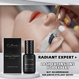 Eyelash Extension Glue 0.5 Sec Fast Drying/Retention -8 Week /(0.17fl.oz / 5ml) Eyelash Glue Waterproof Lash Extension Glue Semi-Permanent Extensions Black Adhesive Supplies for Professional USE ONLY