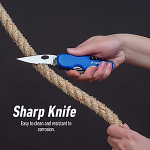 Maxam Multi-Function Sailor/Boating Knife, ideal for Fishing, or Sailing - Cutting Blade, Bottle Opener, Screwdriver, Reamer, Saw, Corkscrew, Marlin Spike