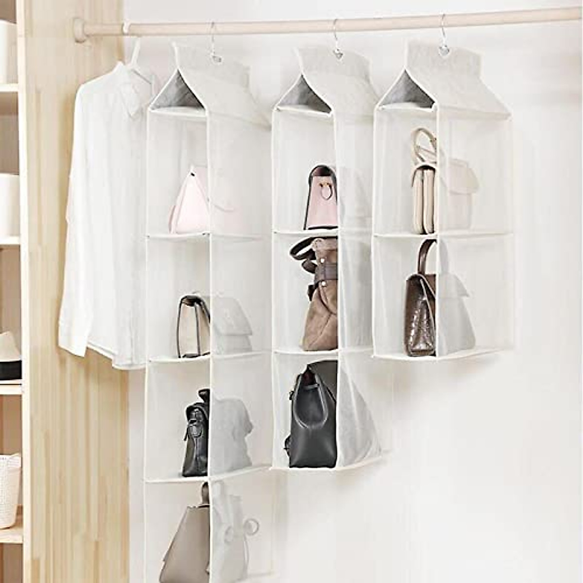 MSR Imports Pull Down Hanging Closet Caddy - Storage Space Organization System Gray